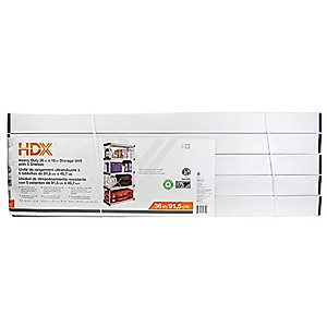 HDX 36” x 72” 5-Tiered Ventilated Plastic Storage Shelving Unit w/ Raised Feet and Tool-Free Assembly