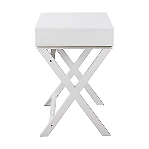 OSP Home Furnishings Washburn Chic Campaign Writing Desk, White