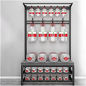 Entryway Bench with Coat Rack,3-in-1 Hall Tree Storage Bench,Coat Rack Shoe Bench with Hooks,Shoe Rack,Velvet Cushion,Easy to Assemble, Black, 24inch