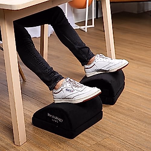Restology Labs | Adjustable Width, Double Footrest for Under Desk - Adjustable Height, Width & Placement Foot Rest to find That Perfect Position, 24in Wide