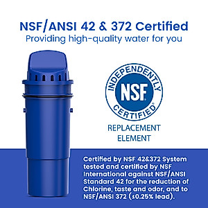 Waterspecialist NSF Certified Pitcher Water Filter, Replacement for Pur® Pitchers and Dispensers PPT700W, CR-1100C and PPF951K, Water Filter (Pack of 3)