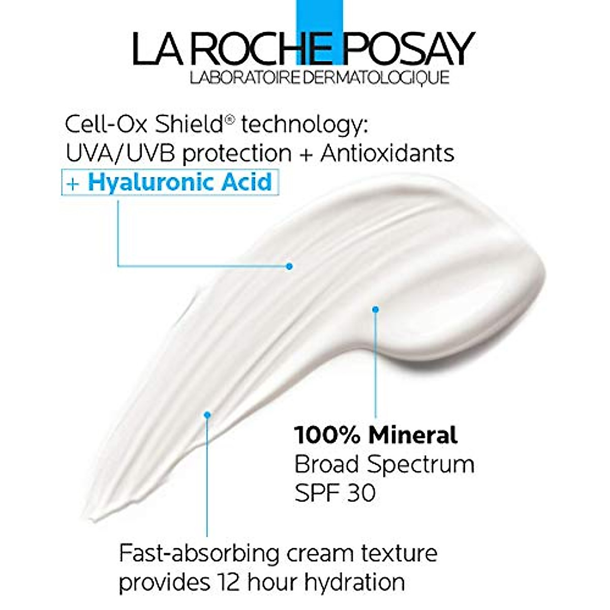 La Roche-Posay Anthelios 100% Mineral Sunscreen Moisturizer with Hyaluronic Acid, Broad Spectrum SPF 30 Face Sunscreen with Zinc Oxide & Titanium Dioxide, 1.7 fl. oz.