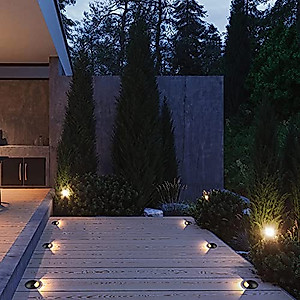 Well Lights Landscape Light Outdoor In Ground Lights Low Voltage LED 2W AC/DC 12V 24V Warm White Waterproof IP67 Aluminium Single Side Lighting for Garden,Yard, Driveway Fence Deck 2Pack