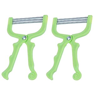 2Pcs Manual Facial Hair Removers Women Face Threaders Epilators Upper Lip Chin Cheeks Neck Portable Beauty Tools for Women (Green)
