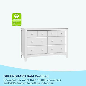 Graco Benton 6 Drawer Double Dresser (White) – Easy New Assembly Process, Universal Design, Durable Steel Hardware and Euro-Glide Drawers with Safety Stops, Coordinates with Any Nursery