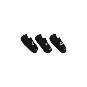Nike Everyday Plus Cushioned Footie Socks Black | White Large