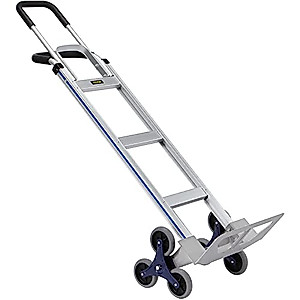 VEVOR Stair Climbing Cart, 550 lbs Load Capacity, Aluminum Hand Truck Dolly with Dual Handles, Integrated Frame & Nonslip Rubber Wheels, Multipurpose Stair Climber for Warehouse Shopping Airport