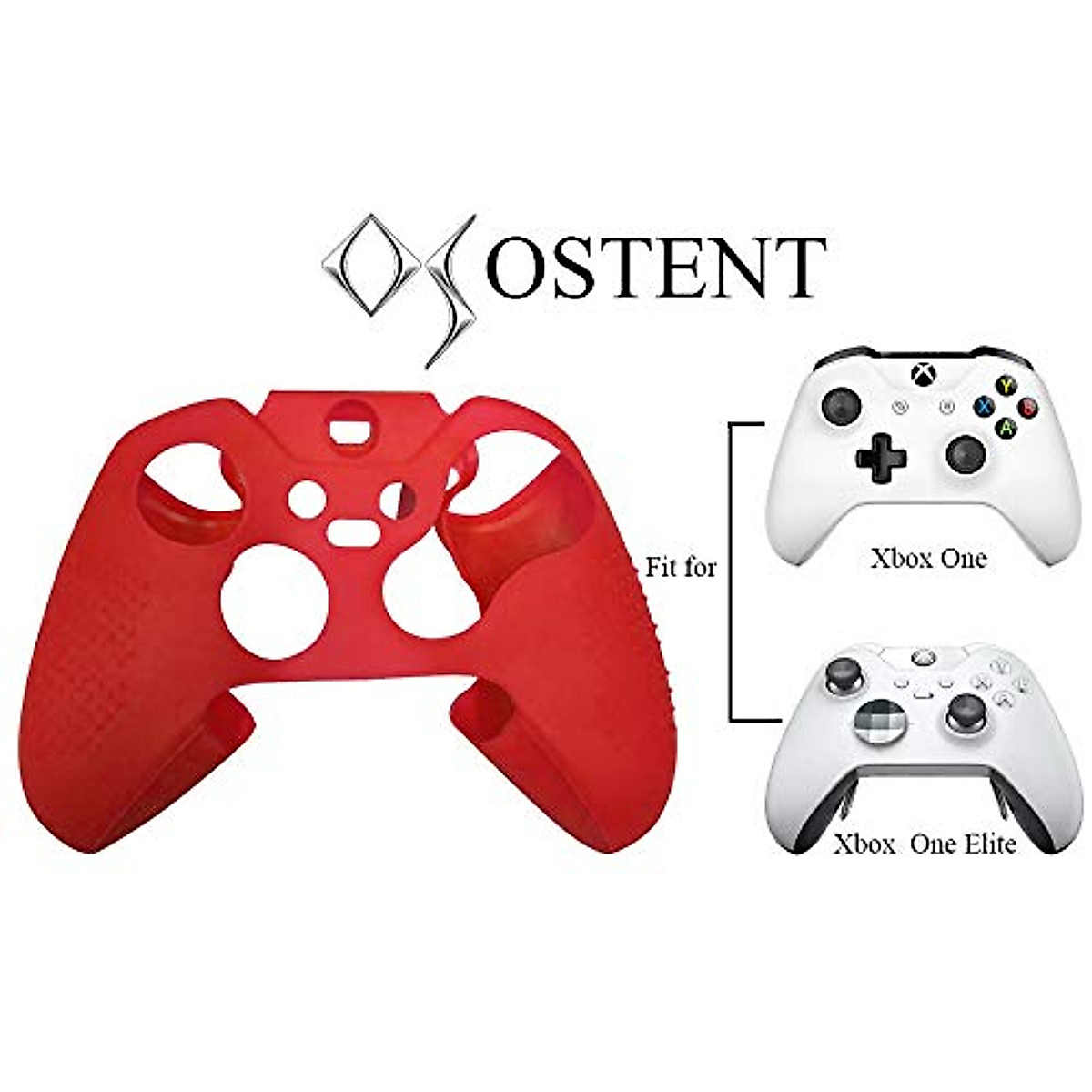 OSTENT Soft Protective Silicone Rubber Skin Case Cover for Xbox One Elite Controller (Red)