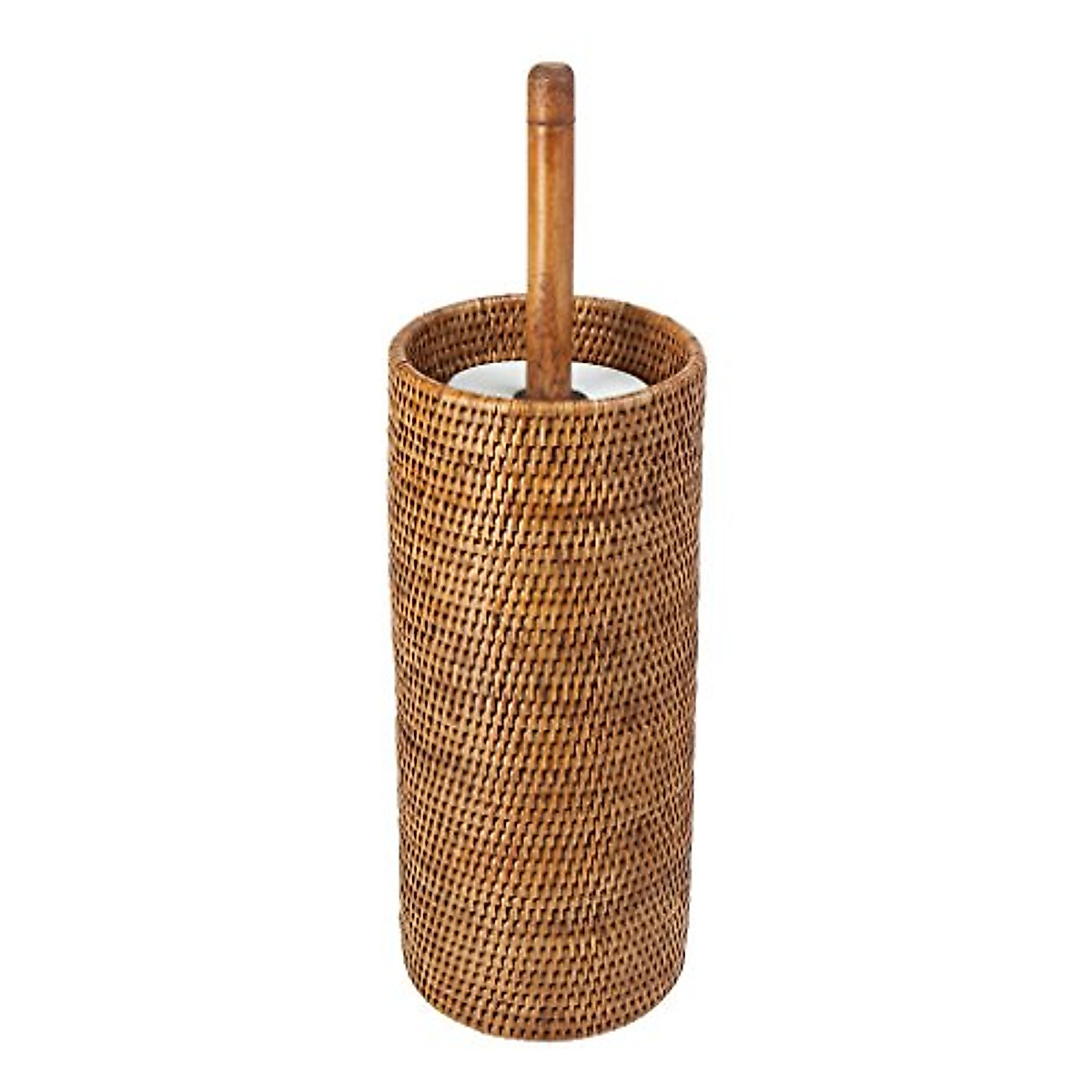 KOUBOO 3 Rolls La Jolla Hand Woven Rattan Toilet Roll Stand, Honey Brown