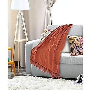 LR Home Bohemian Basics Decorative Diamond Tufted Cotton Throw Blanket