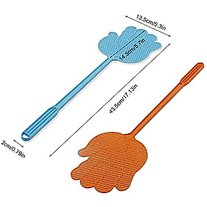 ValueHall 10 Pack Fly Swatter Multi-Colors Plastic Handle V7023