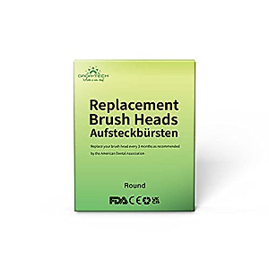 Dada-Tech Baby/Kids Electric Toothbrush Replacement Heads for DT-BB1, DT-K6, SG-513, SG-977 - Pack of 4 (Round)