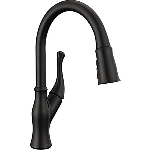Delta Faucet Ophelia Matte Black Kitchen Faucet Black, Kitchen Faucets with Pull Down Sprayer, Kitchen Sink Faucet, Faucet for Kitchen Sink, Magnetic Docking Spray Head, Matte Black 19888Z-BL-DST