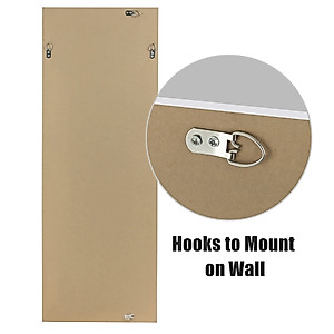 NeuType Over The Door Mirror Full Length Mirror Hanging Over Door or Leaning Against Wall or Mounted On Wall, 44"x16", White, No Stand