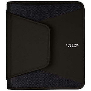 Five Star 1-1/2 Inch Zipper Binder, 3 Ring Binder, 3-Pocket Expanding File, Durable, Color Selected For You (28012)