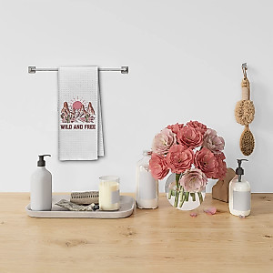 DIBOR Wild and Free Country Bath Towels Dish Towels Dishcloth,Retro Western Cowgirl Boots Decorative Absorbent Drying Cloth Hand Towels Tea Towels for Bathroom Kitchen,Teen Girls Cowgirls Gifts