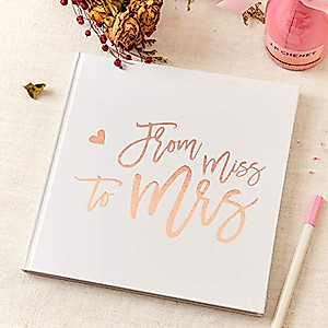 Calculs Polaroid Bridal Shower Guest Book Blank Pages Rose Gold Guest Book 8.5” Square Blank Book Hardcover Bachelorette Party Photo Album for Instant Film