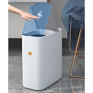 ASADAX Automatic Sensor Trash Can for Kitchen Corner Smart Trash Can Suction Bag Smart Dump Bathroom Trash Bin for Toilet