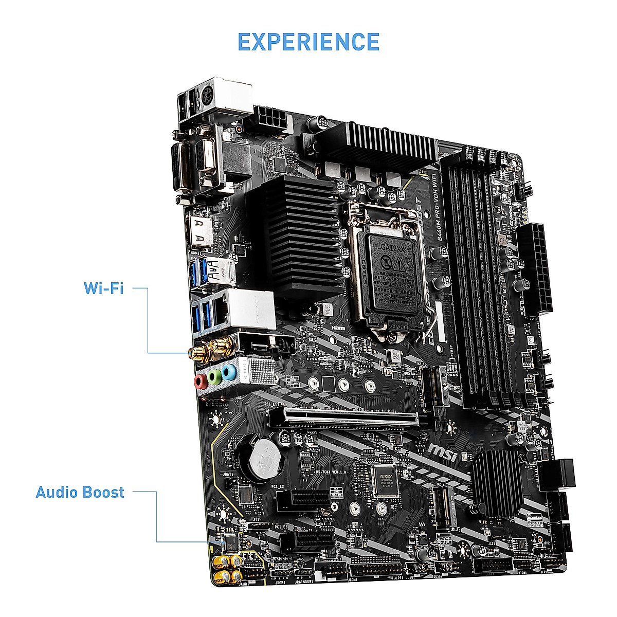 MSI B460M PRO-VDH WiFi ProSeries Motherboard (mATX, 10th Gen Intel Core, LGA 1200 Socket, DDR4, Dual M.2 Slots, USB 3.2 Gen 1, 2.5G LAN, D-SUB/DVI/HDMI, Wi-Fi) (Renewed)