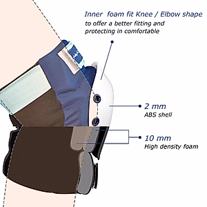 Dark Lightning Adult/Youth/Junior Knee Pads Elbow Pads Wrist Guards 3 in 1 Protective Gear, for Skateboard,Roller Skate,Inline,Cycling,MTB Bike,Scooter(Navy Blue,L)