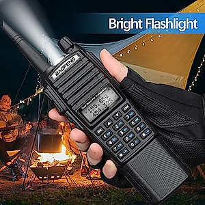 Baofeng UV-5R 8W Upgrade Ham Radio Handheld Dual Band Portable Two Way Radio Long Range Rechargeable Walkie Talkie with 3800mAh Battery,USB Charger,High Gain Antenna and Programming Cable Full Kit