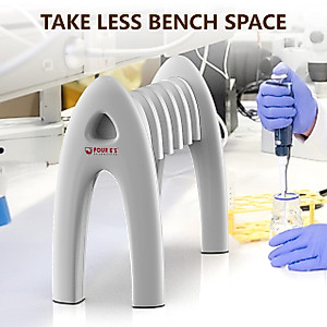 4E's USA Lab Pipette Rack - Compact 6 Slots Pipettor Stand, Science Lab Pipette Racks, Micropipette Rack, Pipette Holder