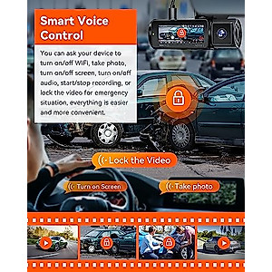 Vantrue N5 4 Channel WiFi 360° All Sides Dash Cam, STARVIS 2 IR Night Vision, 2.7K+1080P*3 Front Rear Inside Dashcam, Voice Control, GPS, 24 Hours Buffered Parking Mode Dash Camera, Support 512GB Max