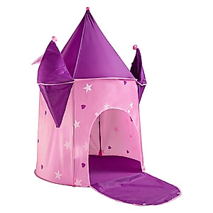 Princess Pink Tent for Girls Castle Large Playhouse Pop Up Kids Play Tent for Children with Star, Indoor and Outdoor Games