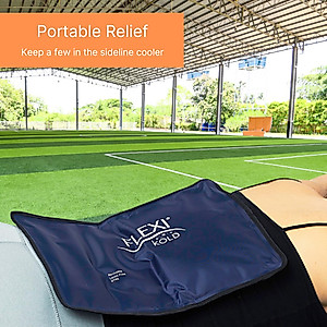 2 FlexiKold Gel Ice Packs (Standard Large: 10.5" x 14.5") - Reusable Cold Pack for Injuries, for Back Pain Relief, Migraine Relief Pad, After Surgery, Postpartum, Headache, Shoulder - 6300-COLD 2PK