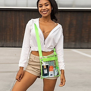 Lorbro Clear Purse Stadium Approved, Clear Crossbody Purse, Clear Bag with Inner Pocket and Adjustable Strap for Concerts, Sports Event