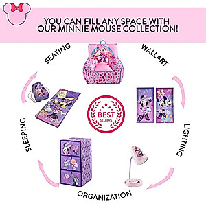 Disney Minnie Mouse Oh So Happy Pop Up Hamper with Durable Carry Handles, 21" H x 13.5" W X 13.5" L