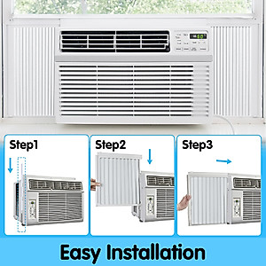 Air Jade Window Air Conditioner Side Panels with Frame, Window AC Side Panel Set for 10,000 Btu Units, Room Air Conditioner Accordion Filler Curtain Replacement Kit