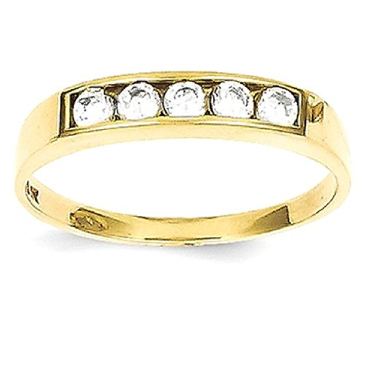 IceCarats 10K Yellow Gold Cubic Zirconia CZ Ring Size 3