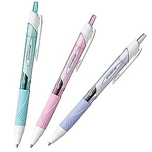 uni-ball Jetstream Extra Fine Point Click Retractable Roller Ball Pens,-Rubber Grip Type -0.5mm-Black Ink-Color Body Type-Sky Blue,Light Pink,Lavender Body- Each 1 Pen- Value Set of 3