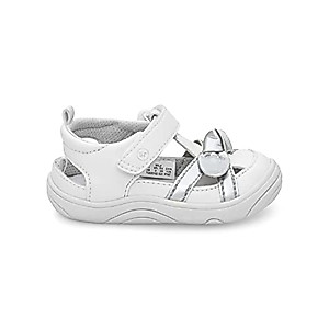 Stride Rite 360 Girls Mila Sandal, White, 3 Infant US