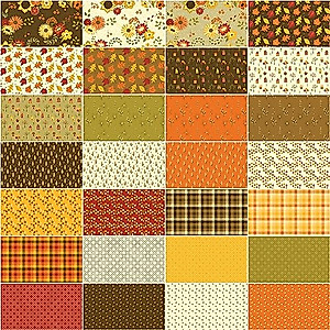 Fall's in Town Riley Blake 5-inch Stacker, 42 Precut Fabric Quilt Squares by Sandy Gervais