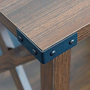 Rainbow Sophia Side Table End Table for Living Room, Farmhouse Accent Wood Nightstand for Bedroom with 2-Tier Storage, Dark Walnut