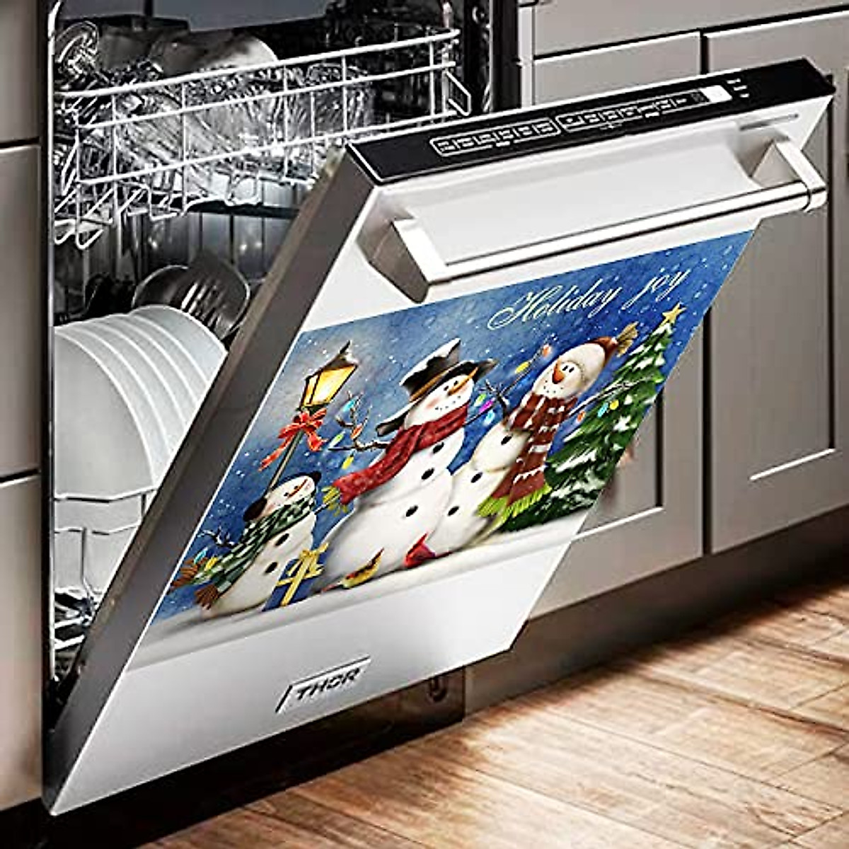 Dishwasher Magnetic Cover Kitchen Decor Magnetic Appliance Covers Christmas Snowman Refrigerator Dishwasher Decal Magnetic Refrigerator Cover Dishwasher Cover Metal Door Garage 23 W x 17 H Inches