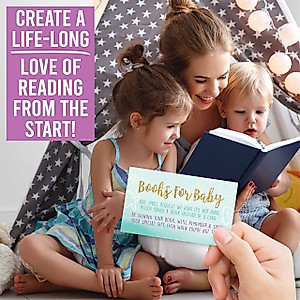 Hadley Designs - Books For Baby Shower Request Cards - Baby Shower Guest Book Alternative, Bring A Book Instead Of A Card, Baby Shower Book Request For Girls - 25 Pieces