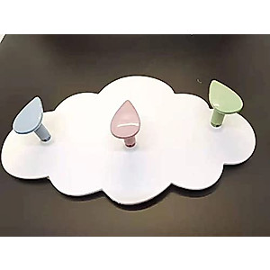 NC Cloud Hooks for Towels & Clothes, Bathroom & Living Decoration, Self Adhesive (Rainbow)