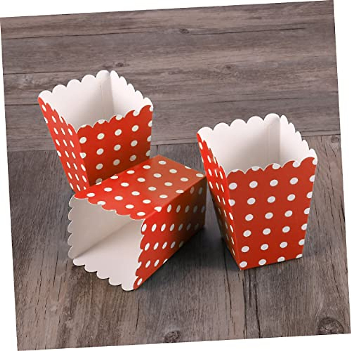 Alasum 48 Pcs Popcorn Boxes Disposable Containers Poptarts Paper Snack Boxes Paper Popcorn Buckets Polka Dot Decorative Items Red Popcorn Containers