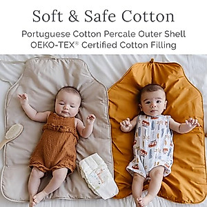 Natemia Portable Diaper Changing Pad - Light, Soft & Machine Washable Percale Cotton Foldable Baby Changing Mat