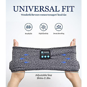 POSNIUD Sleep Headphones Bluetooth Sleeping Headband Sleeping Headphones Cozy Headphones, Ultra-Soft Long Time Play Headphone Band for Side Sleepers, Sleeping Gifts for Women Men