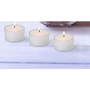 D'Light Online Clear Cupped Extended Burn 7 Hour Long Burn Unscented White Tealight Candles in Clear Plastic Cups - Set of 100
