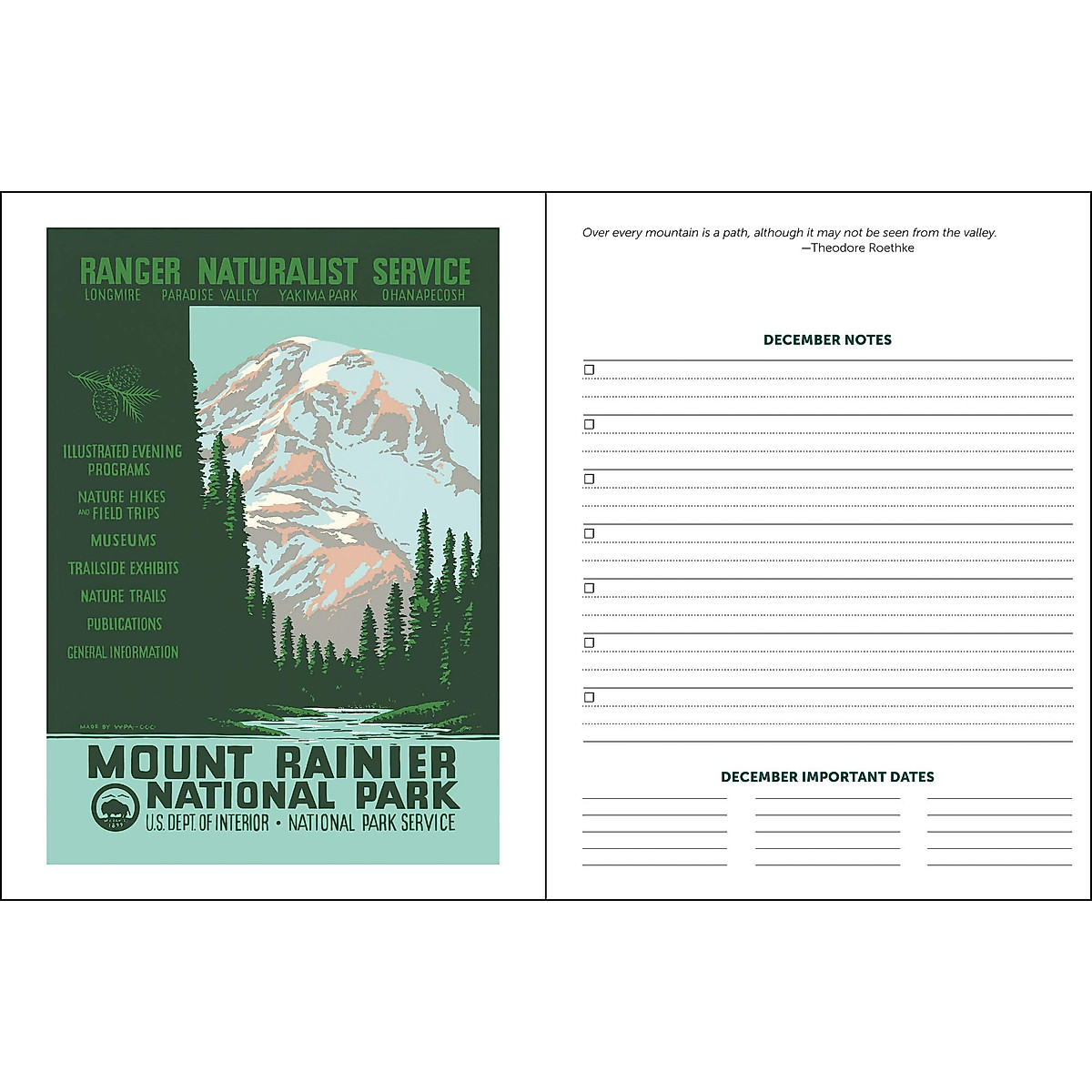 National Parks Poster Art of The WPA Monthly Planner 2021, 7.5" x 9.75" Spiral Bound