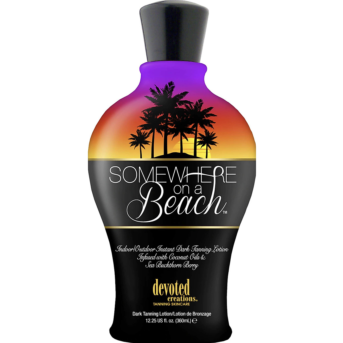 Somewhere on a Beach, Indoor Outdoor, Instant Dark Tanning Lotion 12.25 Ounce