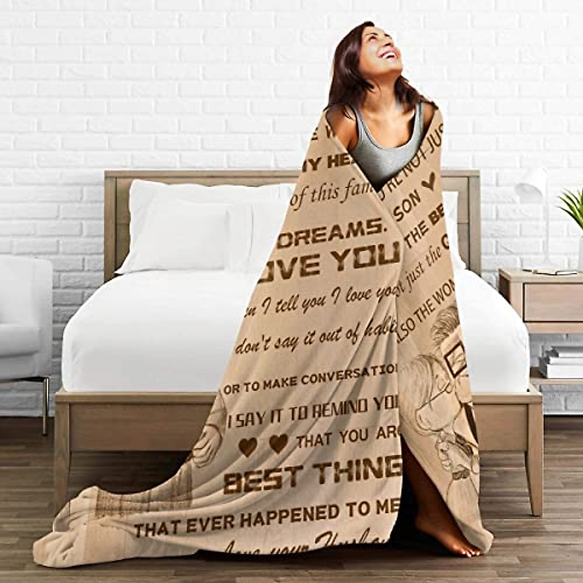 Ghyruio for Wife Birthday for Her Wife Gifts from Husband Romantic Weeding Gift for Women to My Wife Flannel Throw Blankets for Valentines Mothers Day