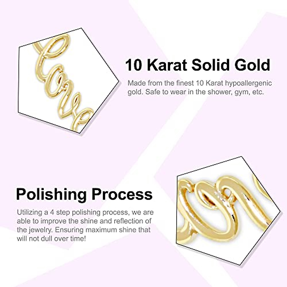 Charm America - Gold Vertical Love Charm - 10 Karat Solid Gold