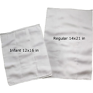 OsoCozy - Chinese Prefolds Cloth Diapers 1 Dozen - Perfect for Burp Cloths or Diapers. Soft and Absorbent for Baby Made of 100% Cotton- Fits 15-30 Lbs. - Size: Regular 4x6x4, 14x21 inches.