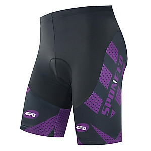 Padded Biking Shorts for Men Cycling Biking Gear Gym Rider Training Pants Compression US XXL Black Purple